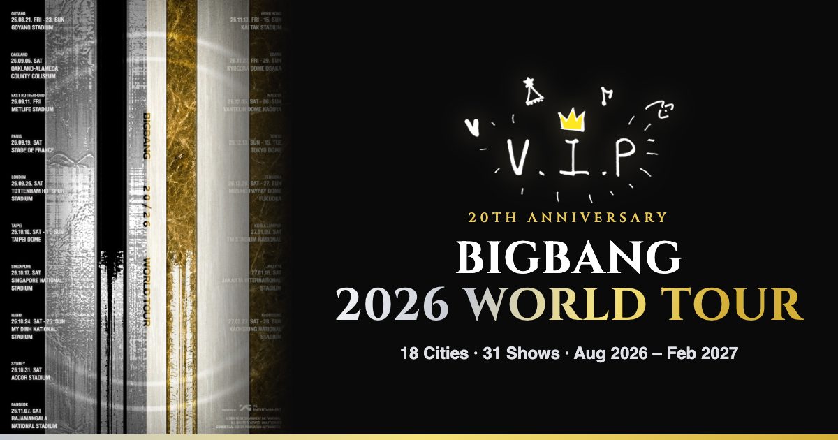 BIGBANG 2026 WORLD TOUR — 18 Cities · 31 Shows | Dates, Venues, Tickets ...